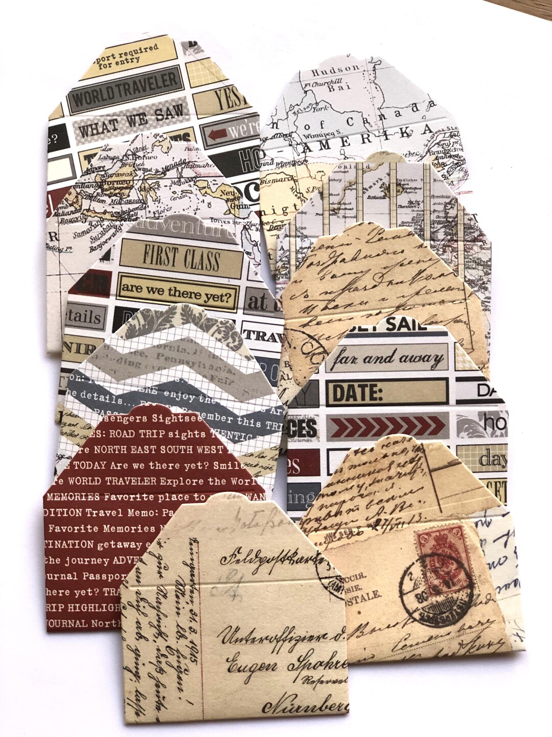 Mini Travel Envelopes With Inserts: Handmade Papercraft Embellishments ...