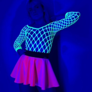 Blacklight Micro Skirt Neon Yellow Lingerie UV Reactive Cutey Clothing ...
