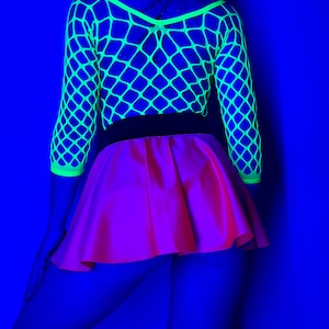 Blacklight Micro Skirt Neon Yellow Lingerie UV Reactive Cutey Clothing ...