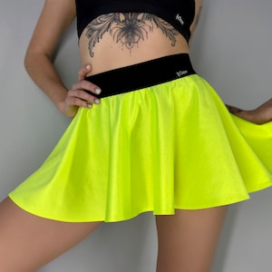 UV Reactive Micro Skirt: Neon Yellow Rave Outfit - Etsy