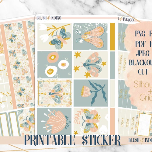 Spring Printable Planner Stickers Gradient Erin Condren - Etsy