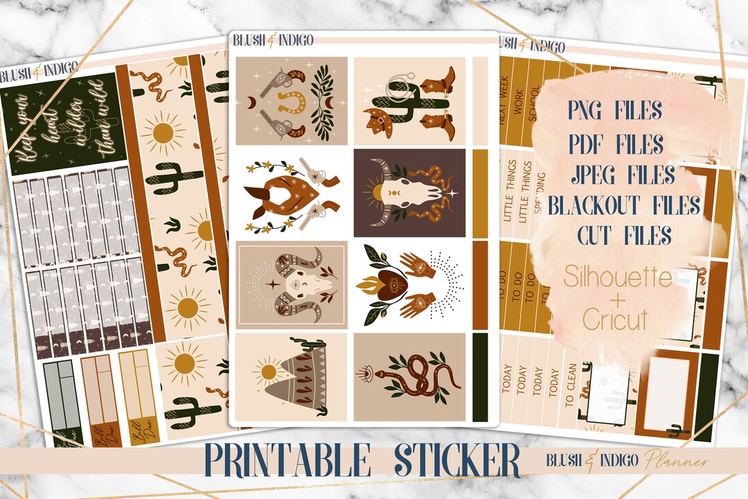 Wild West Printable Planner Stickers, Printable Weekly Stickers Kit ...
