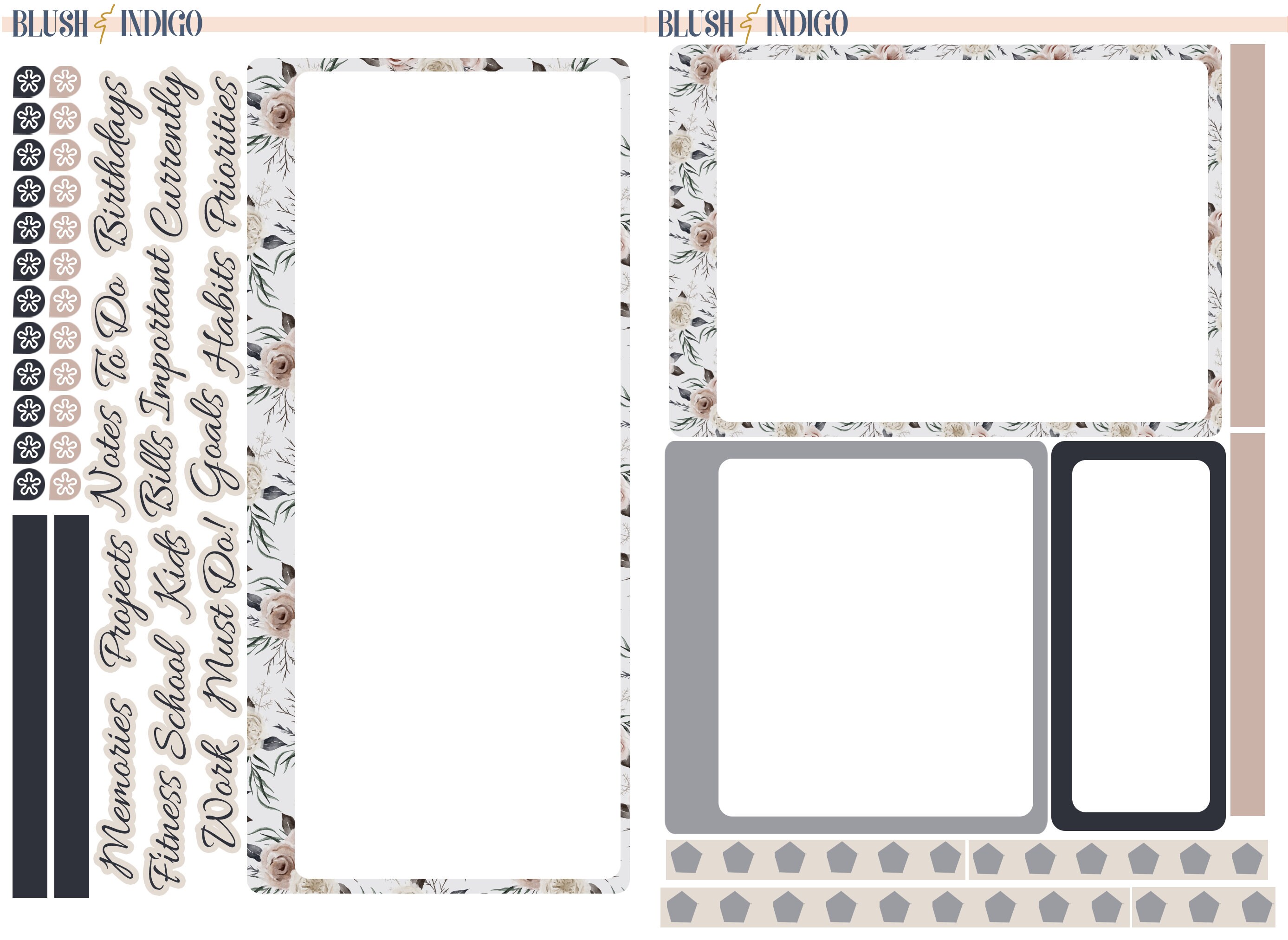 Printable Monthly Notes Dashboard Page Kit Planner - Etsy