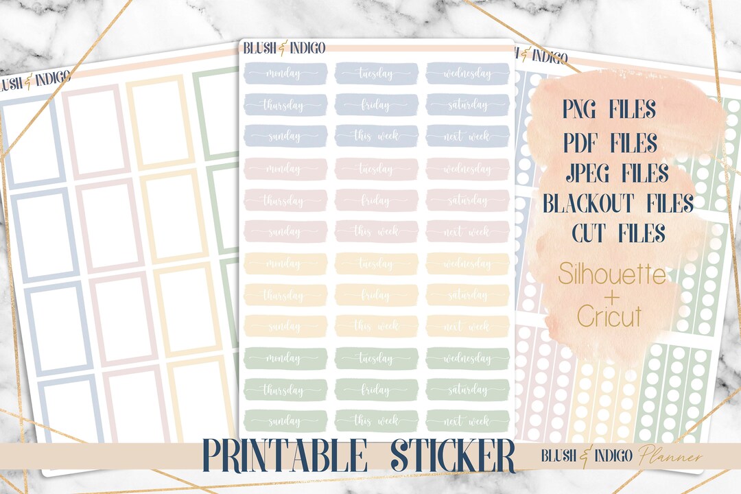 Printable PASTEL FUNCTIONAL Set Planner Stickers Erin Condren Planner ...