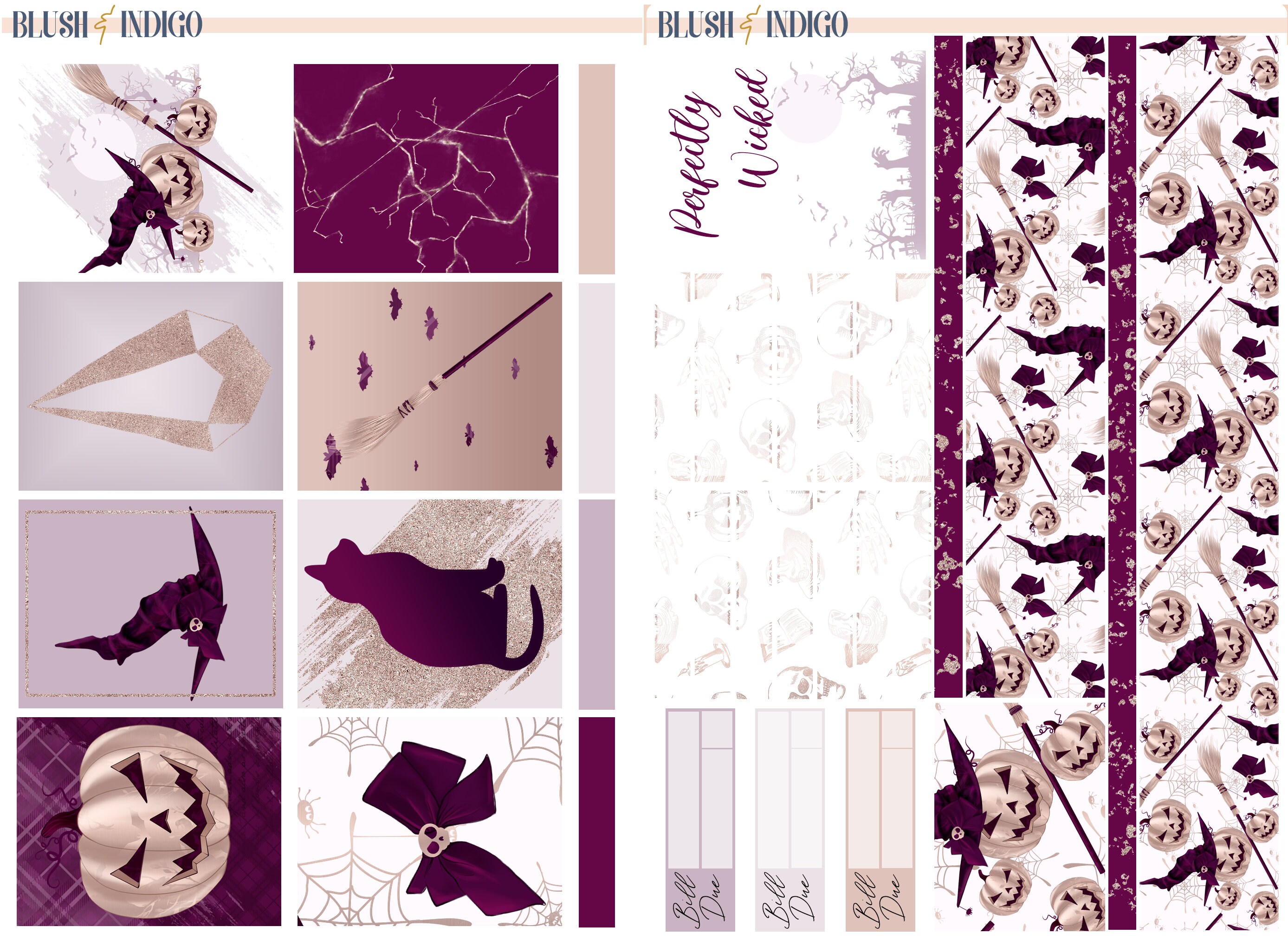 Spooktacular - Halloween Printable Planner Stickers, Vertical Weekly ...