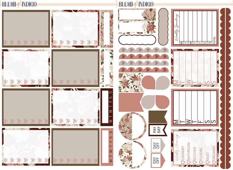 Rose Garden Printable Planner Stickers Weekly Printable Kit - Etsy
