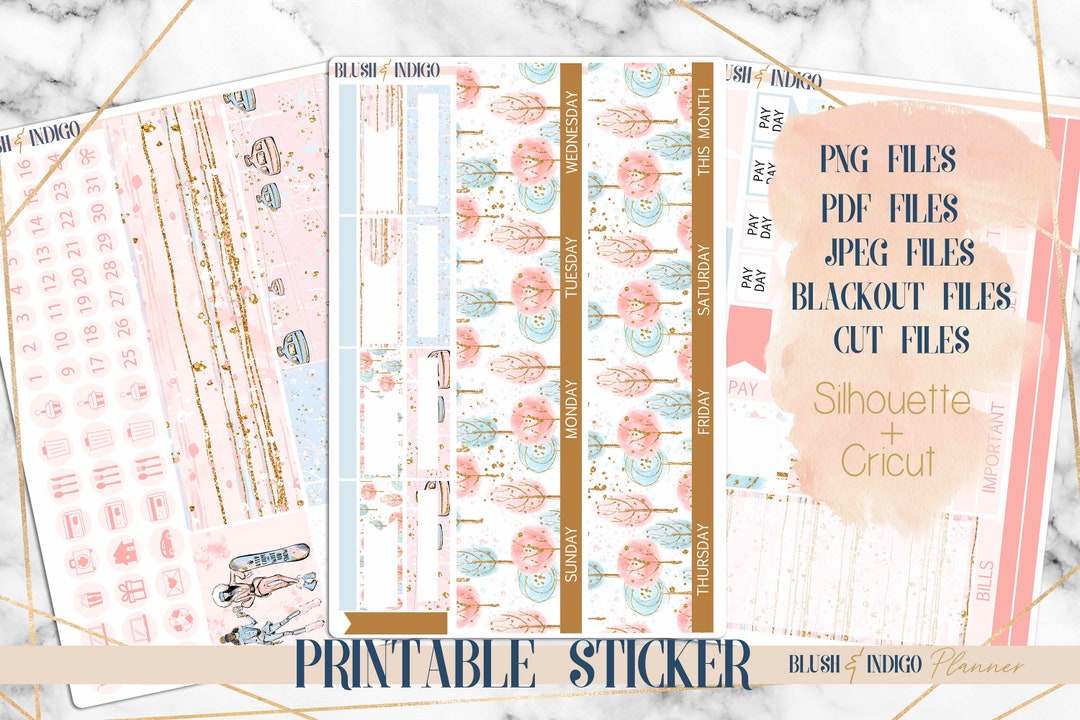 Snow Day Printable Planner Stickers, Printable Monthly Stickers Kit ...