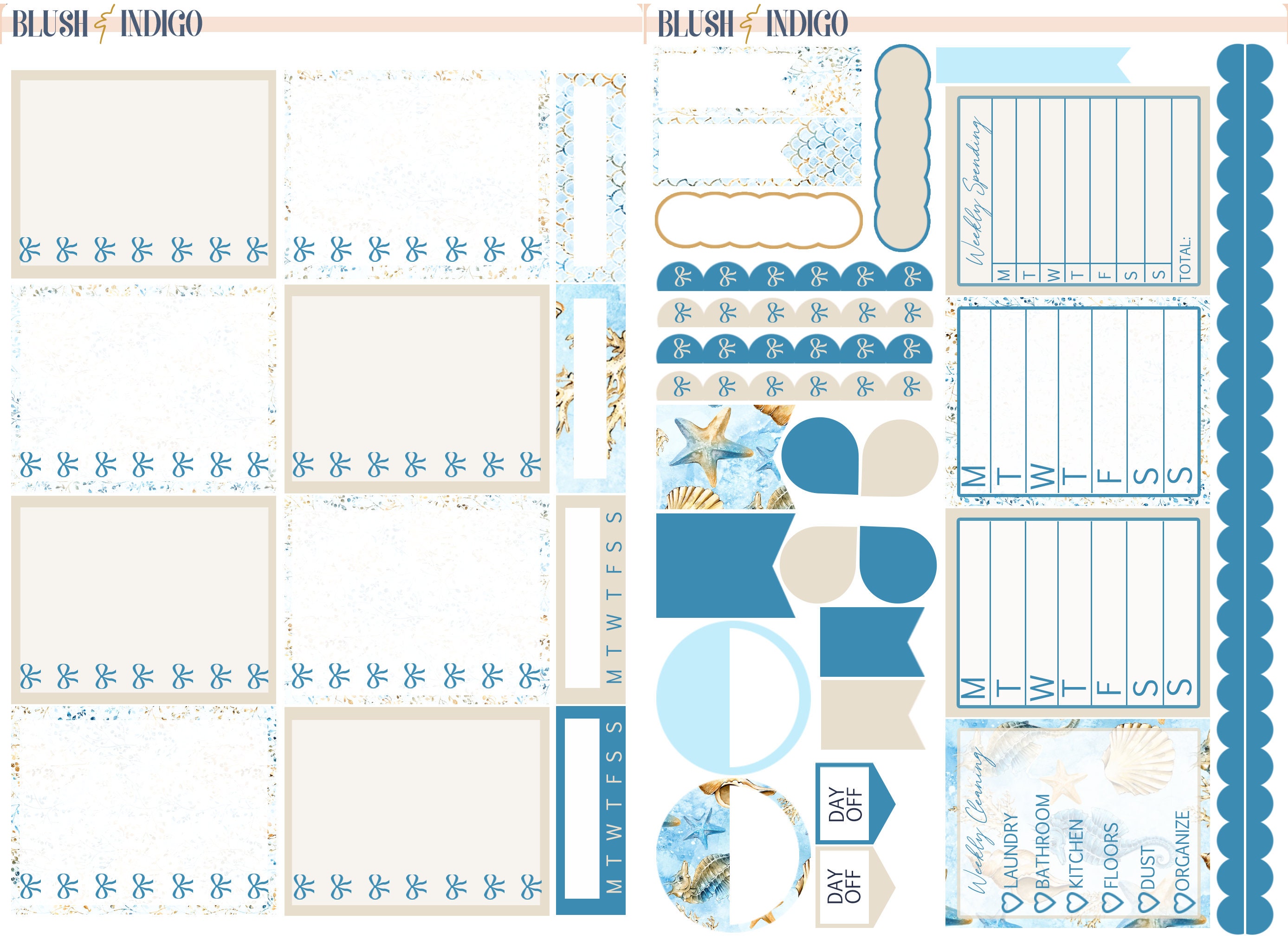 Sea and Sand Printable Planner Stickers Printable Weekly | Etsy