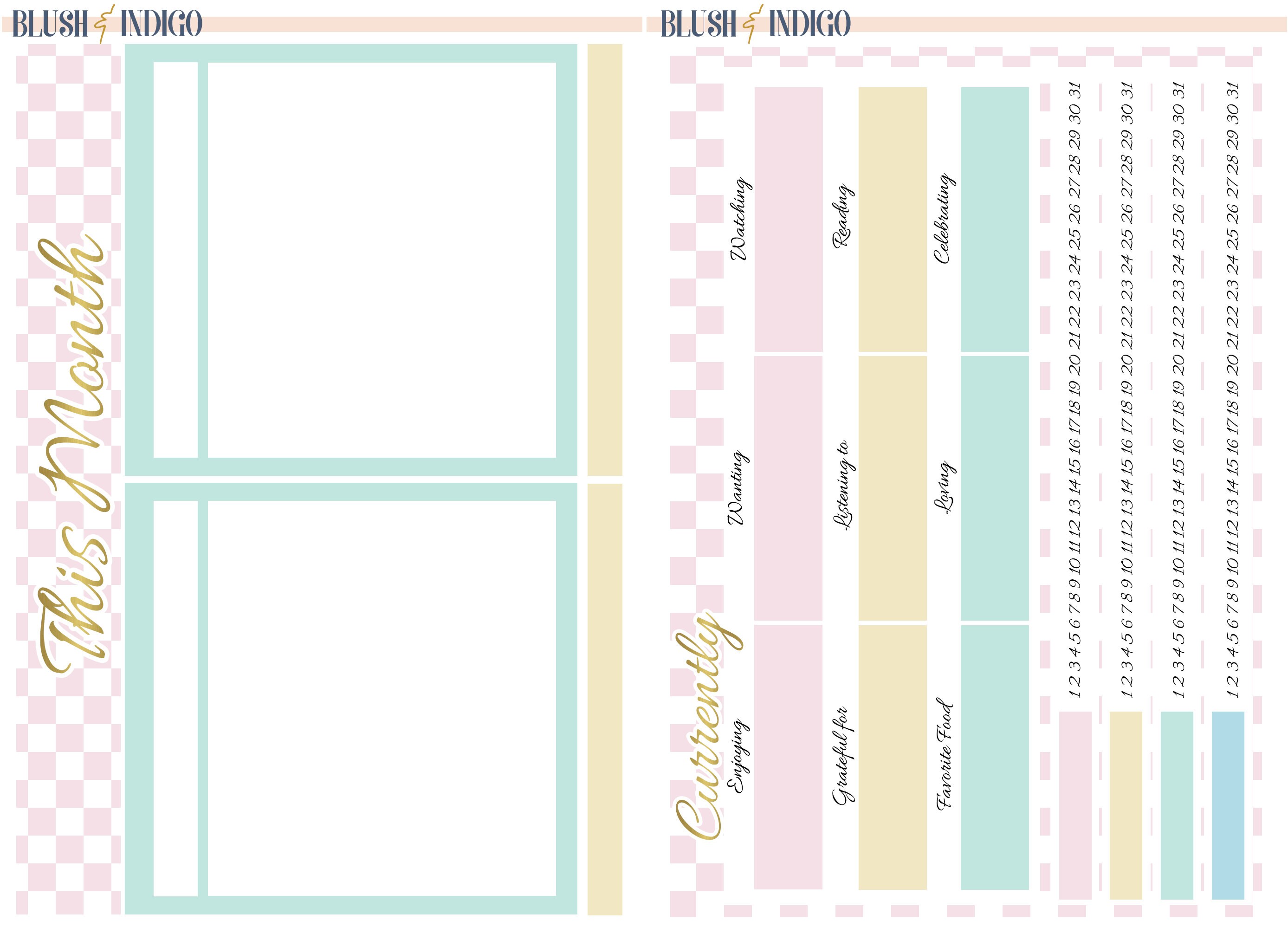 Printable Monthly Notes Dashboard Page Kit Planner - Etsy