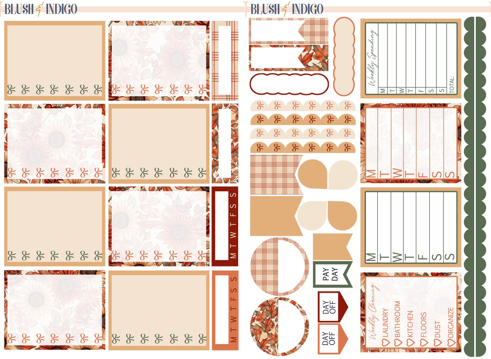 Hello Fall Printable Planner Stickers Vertical Weekly Planner - Etsy