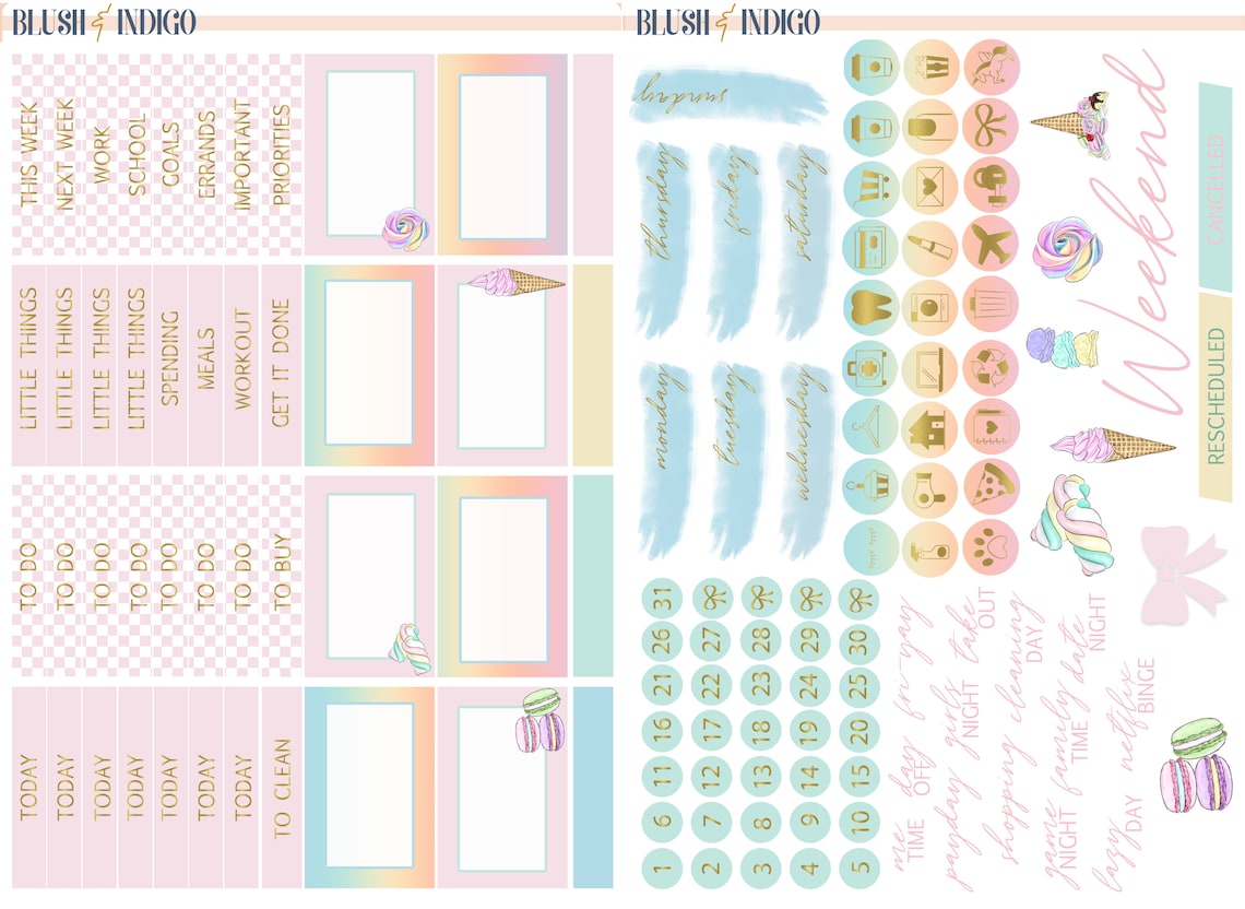 Candyland Printable Planner Stickers, Printable Weekly Stickers Kit ...