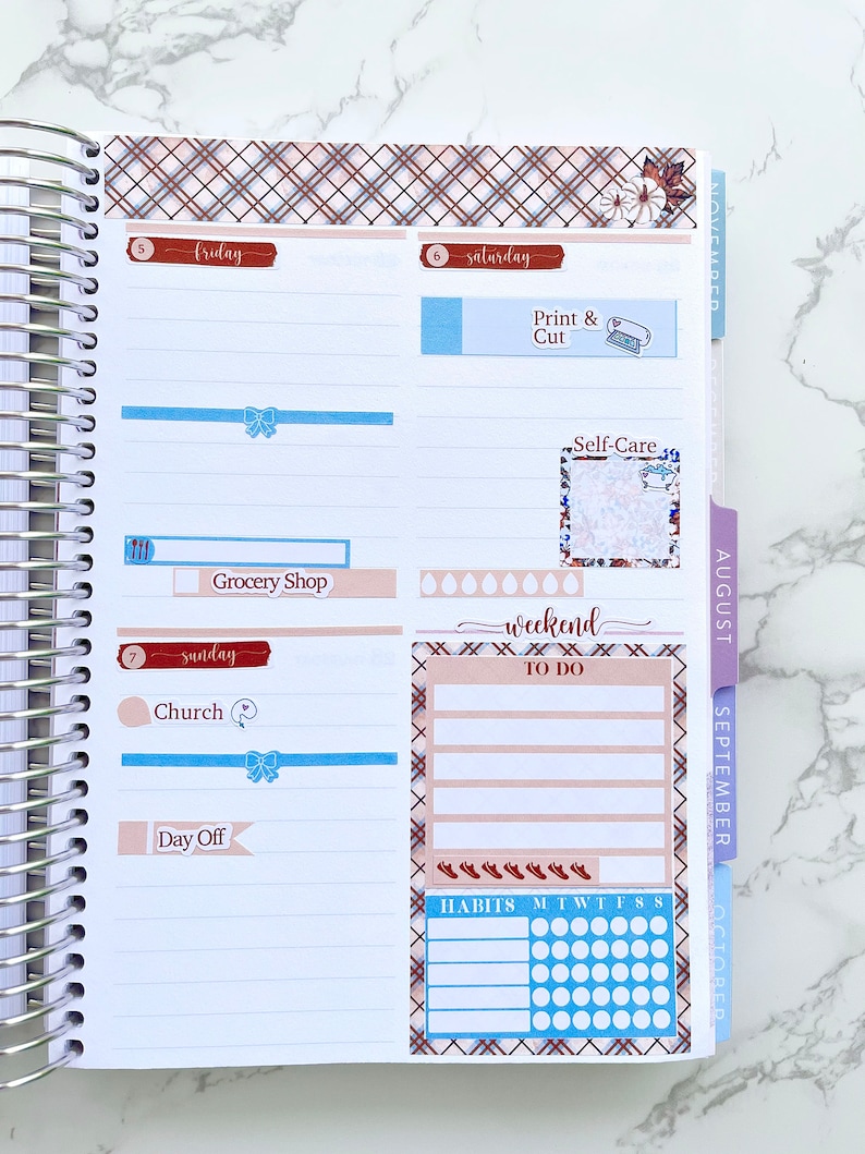 Back to School Printable Compact Vertical Weekly Planner - Etsy