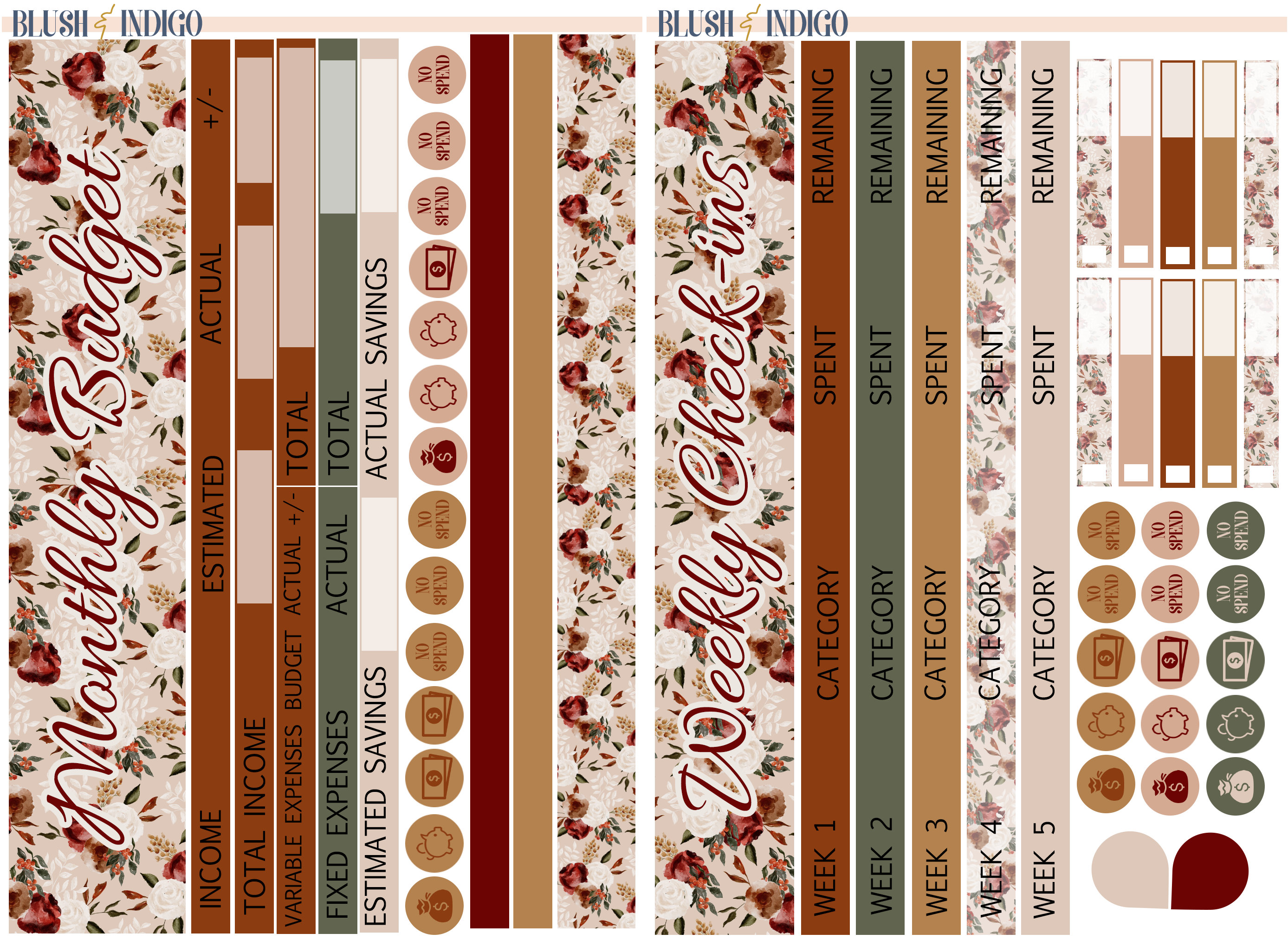 OCTOBER Collection Printable Budget Sticker Kit | Planner Stickers (for ...