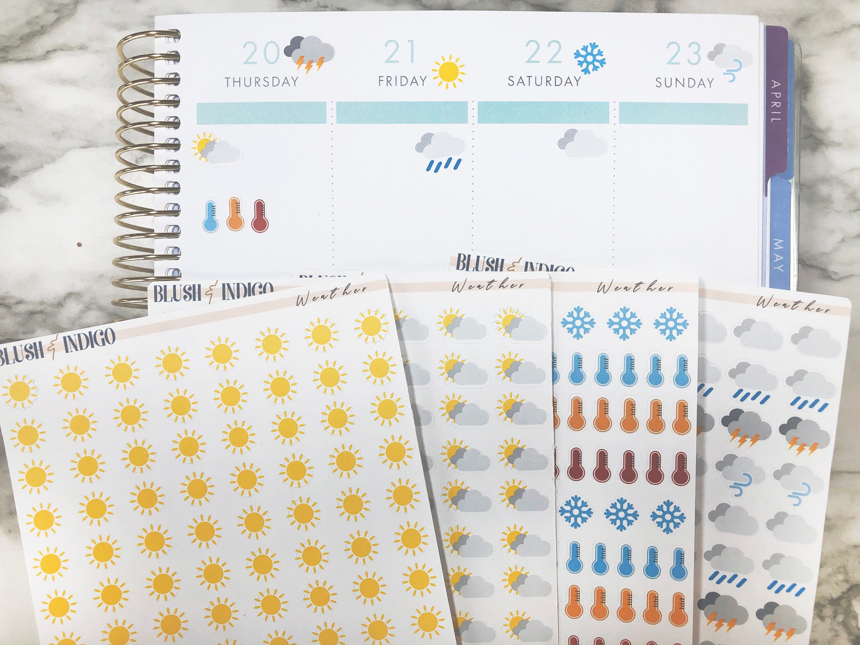 Printable WEATHER TRACKER Planner Stickers Erin Condren - Etsy