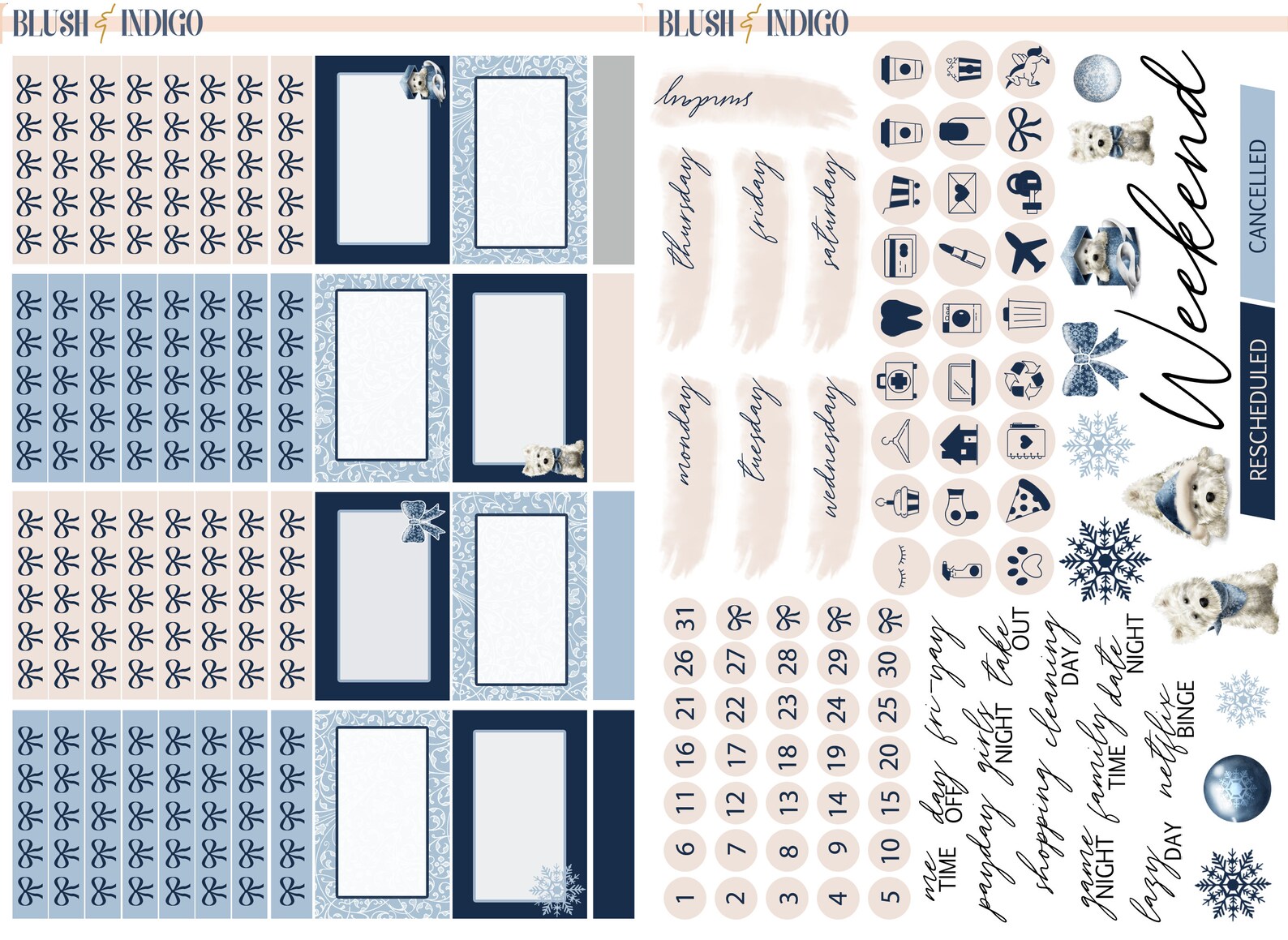 FIRST SNOW Printable Planner Stickers Printable Weekly | Etsy