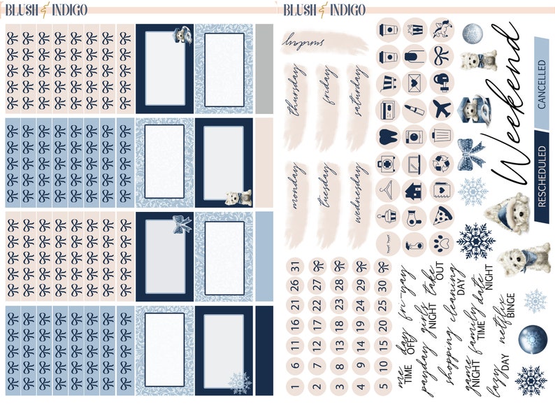 FIRST SNOW Printable Planner Stickers Printable Weekly - Etsy