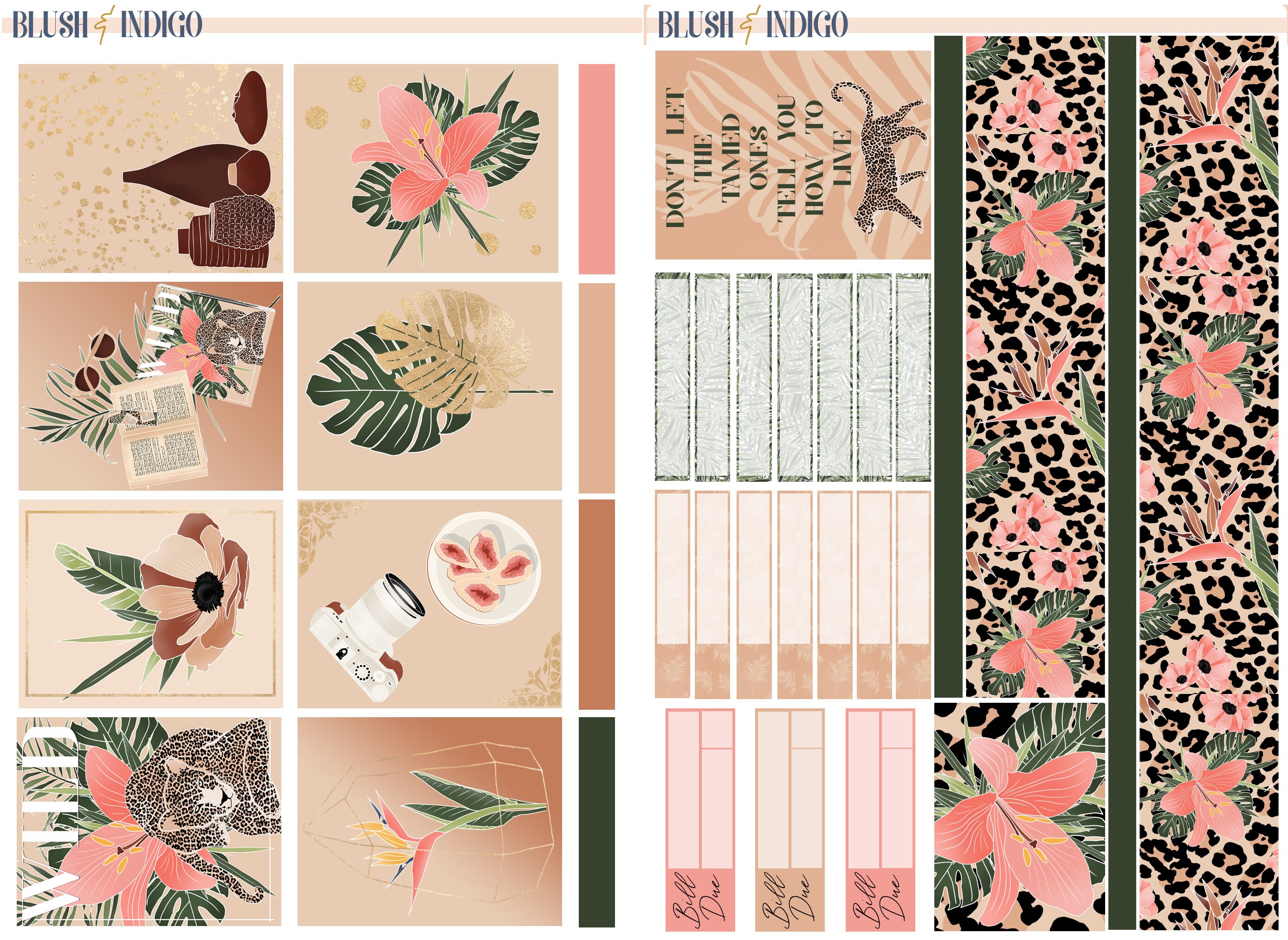 Wild Tiger Printable Planner Stickers, Printable Weekly Stickers Kit ...