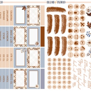 Blue Fall Printable Planner Stickers, Printable Weekly Stickers Kit ...