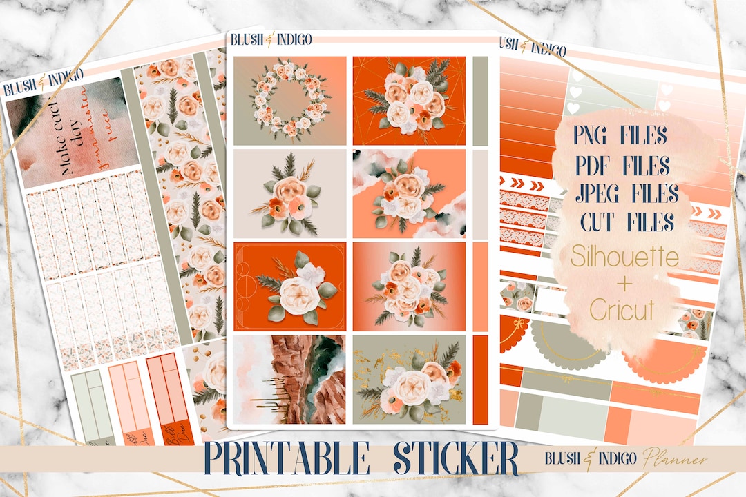 June Printable Planner Stickers, Vertical Weekly Planner Kit Fits Erin ...
