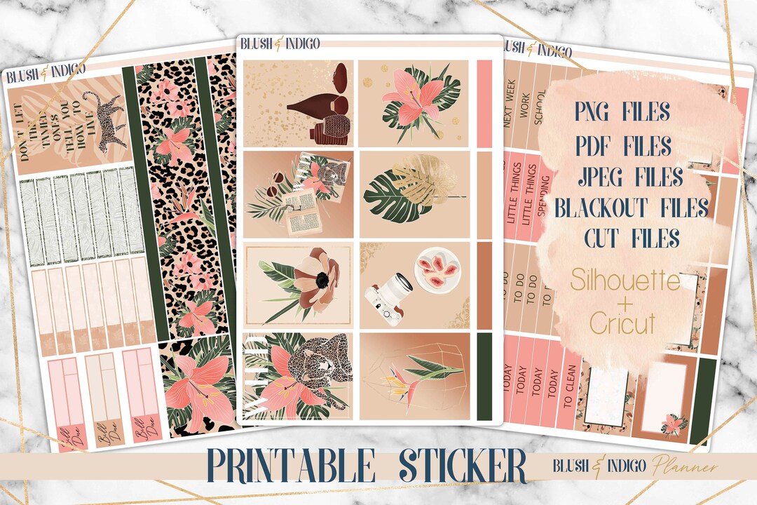 Wild Tiger Printable Planner Stickers, Printable Weekly Stickers Kit ...