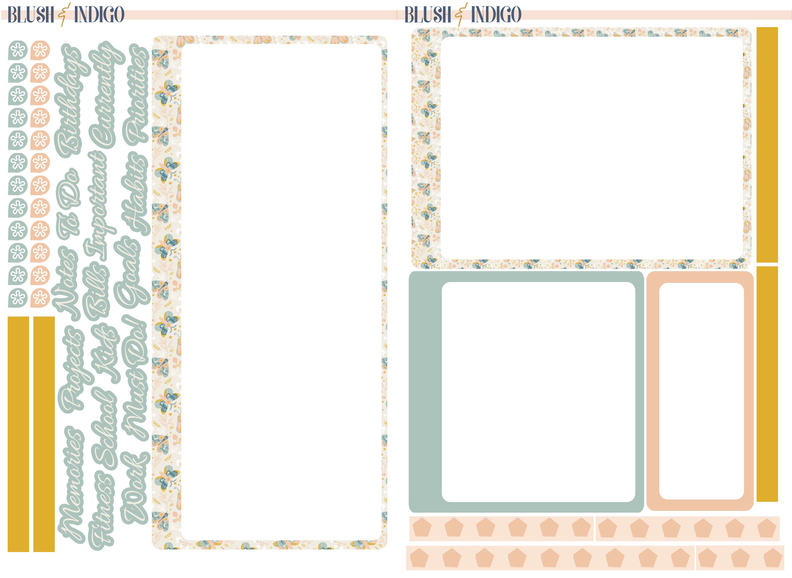 Spring Breeze Printable Notes Page Dashboard Page Kit Planner Stickers ...