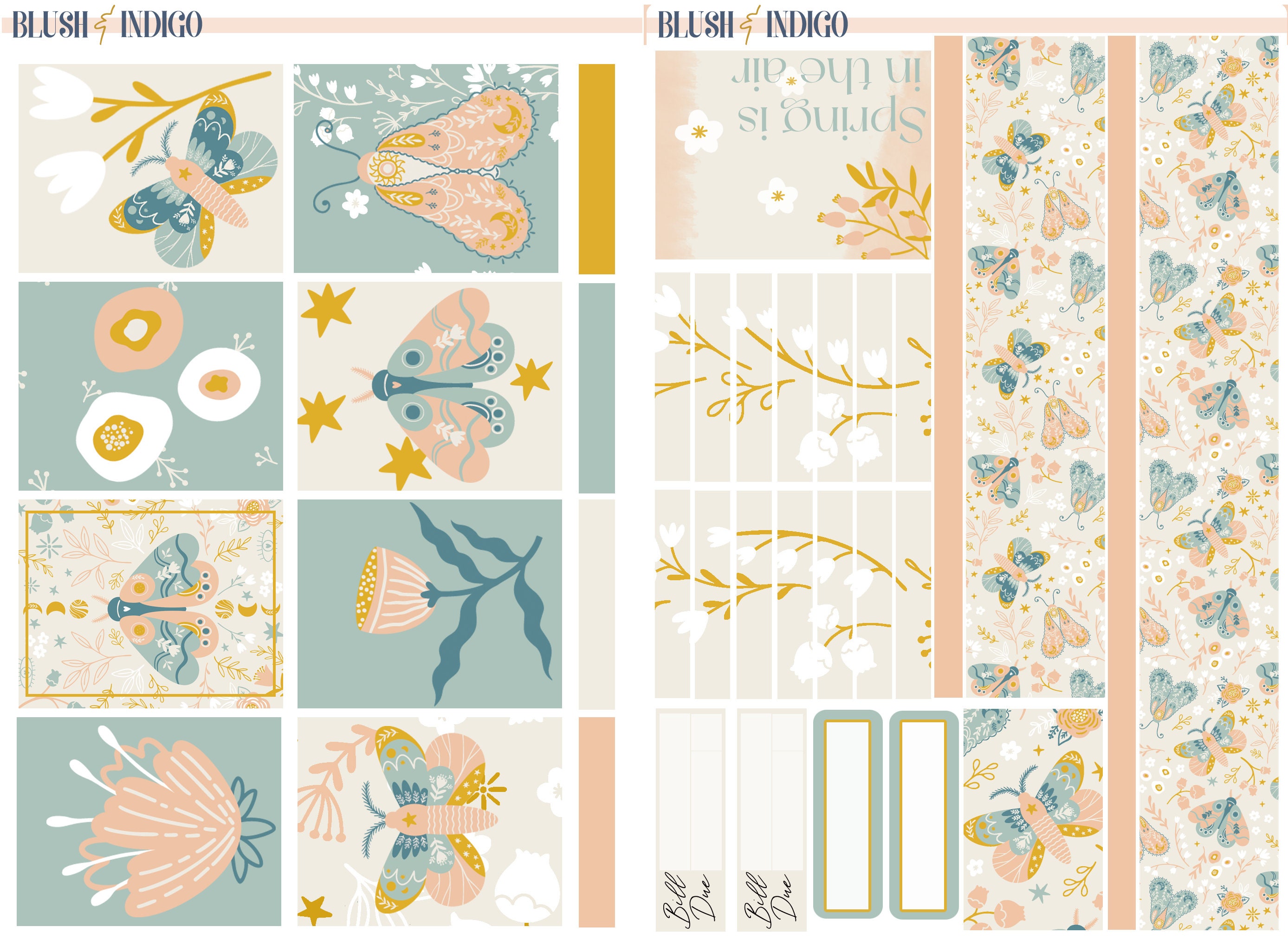 Spring Breeze Printable Planner Stickers Printable Weekly - Etsy