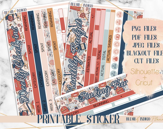 Set of 6 Monthly Budget Planner Stickers Erin Condren Happy Planner ...