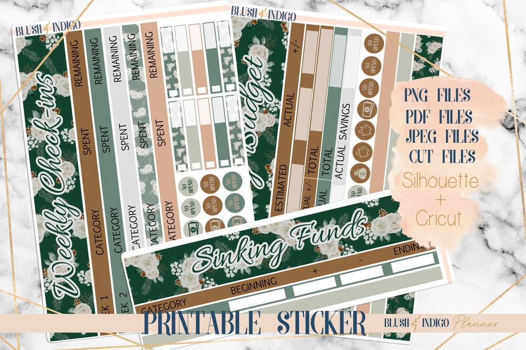 DECEMBER Collection Printable Budget Sticker Kit | Planner Stickers ...