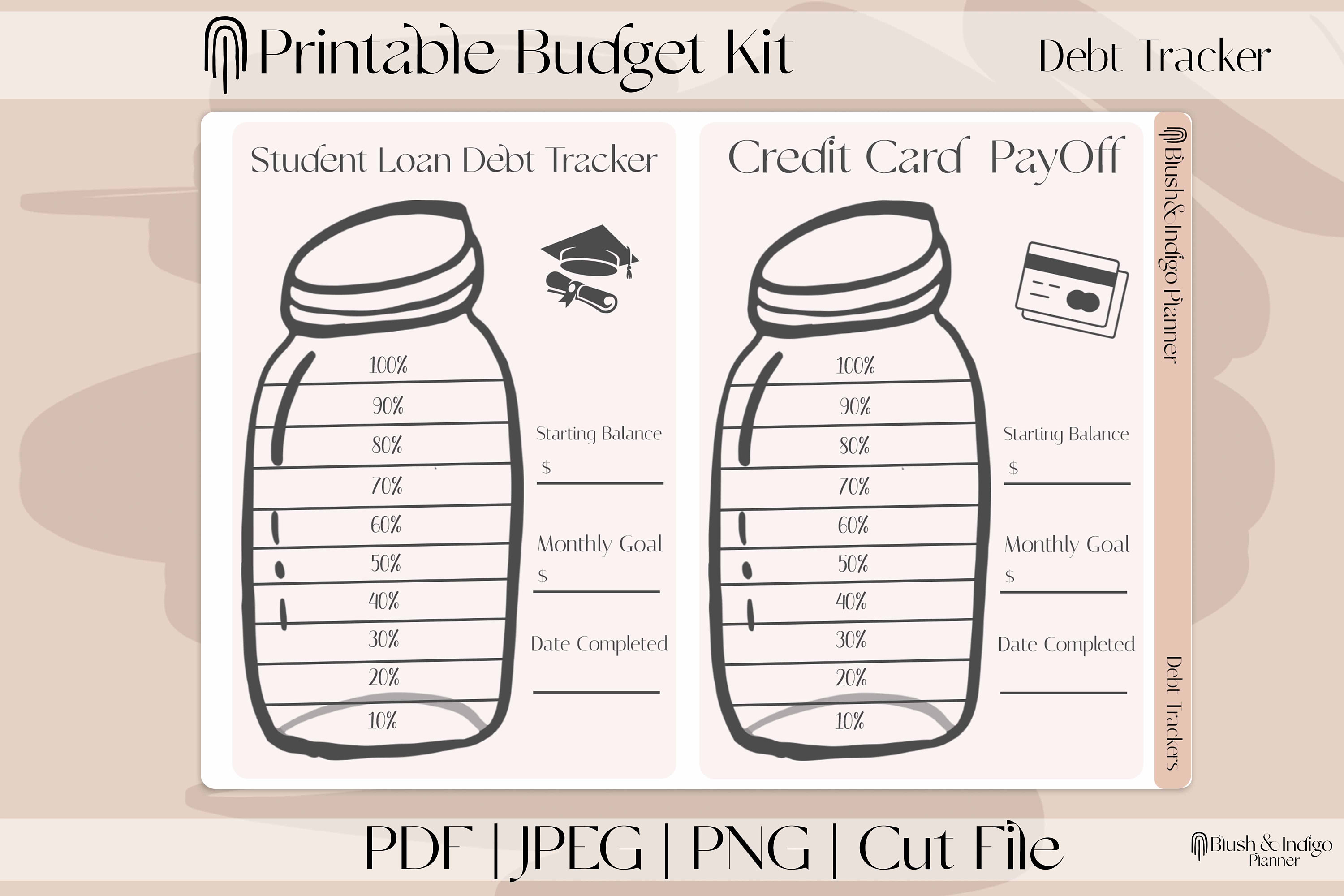 Printable Debt Tracker, Savings Tracker | Individual Debt Progress ...