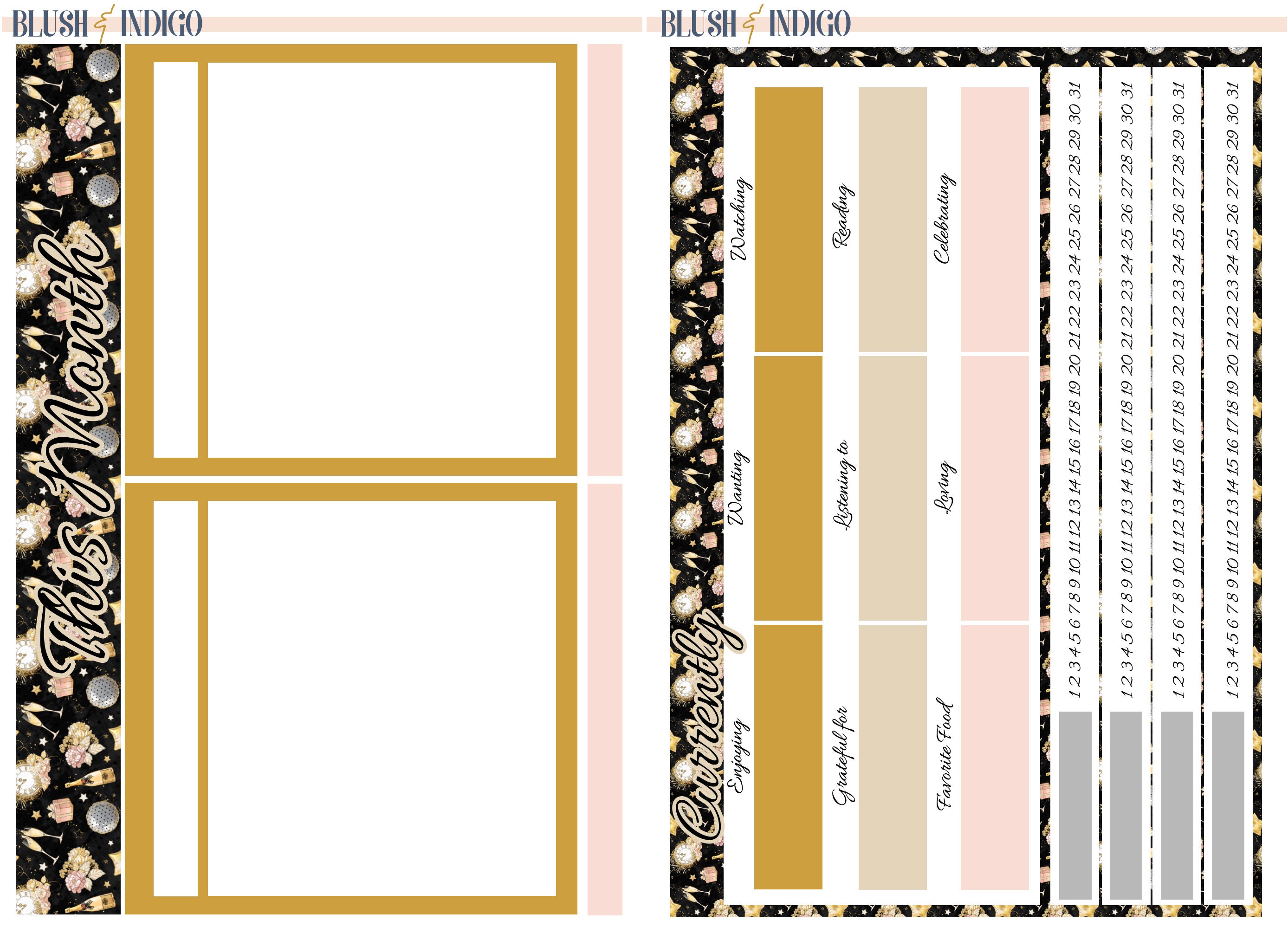 New Year Printable Notes Page - Dashboard Page Kit | Planner Stickers ...