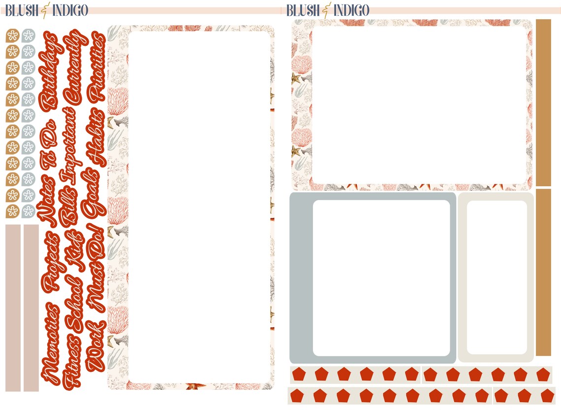 Printable Monthly Notes - Dashboard Page Kit | Planner Stickers (for ...