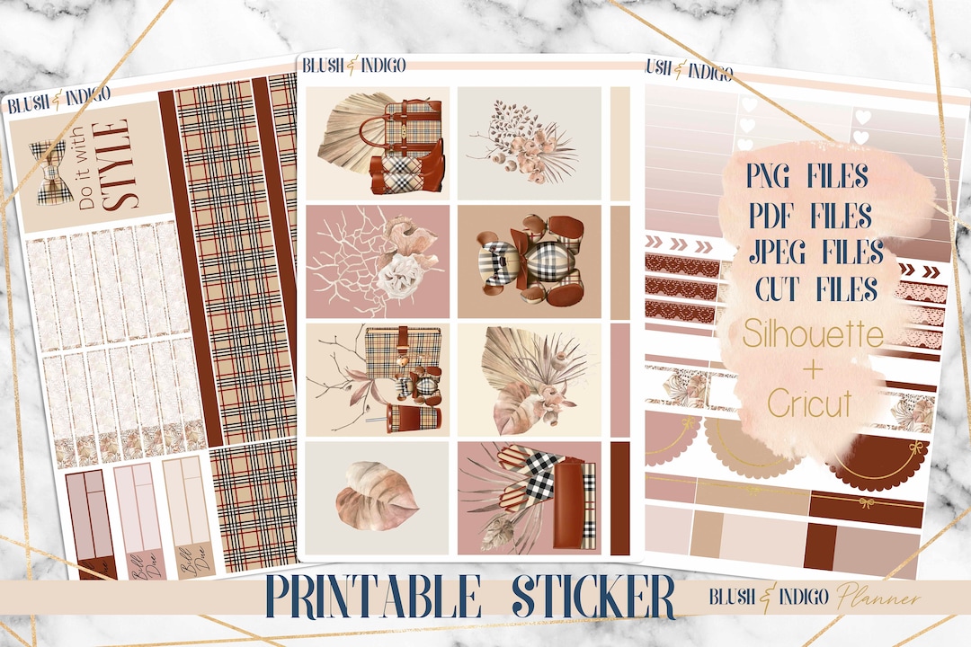 Fashionista Printable Planner Stickers, Vertical Weekly Planner Kit ...
