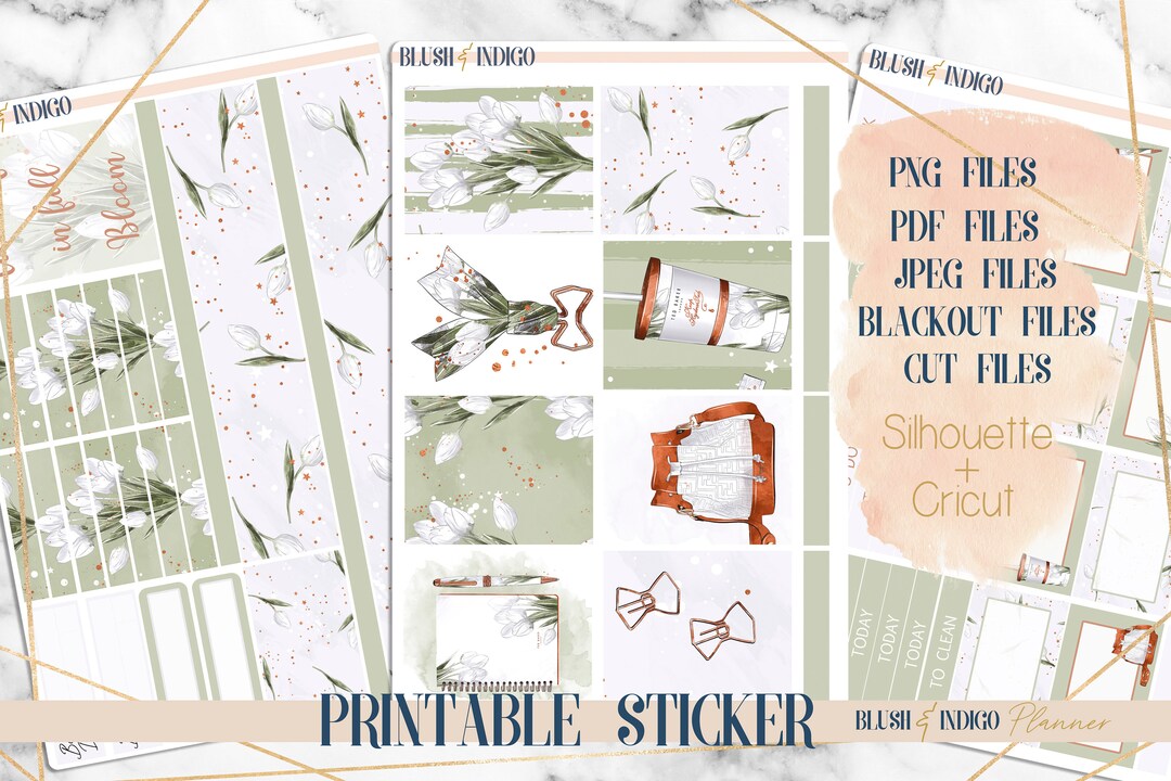 Spring Green Printable Planner Stickers, Printable Weekly Stickers Kit ...