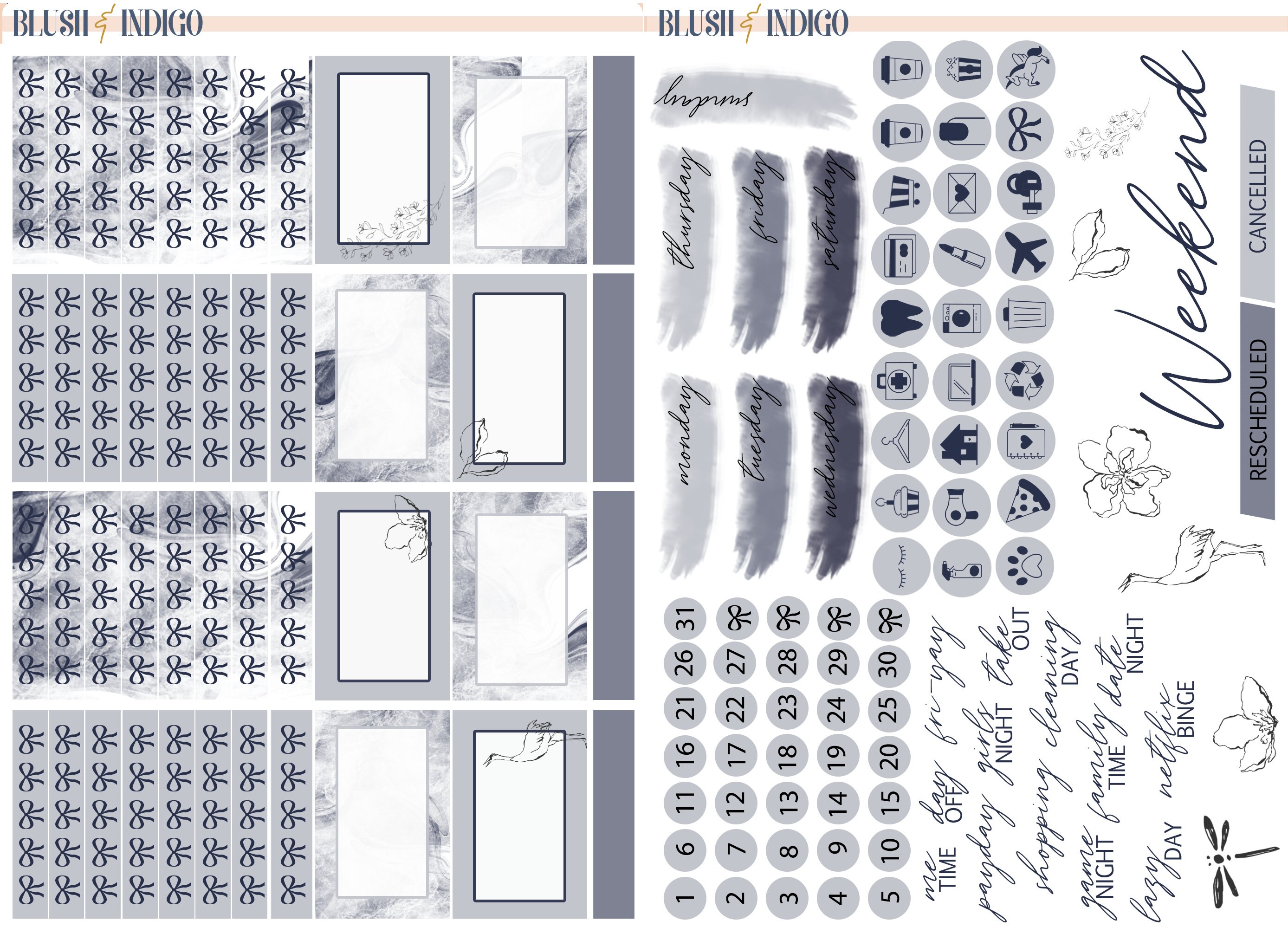 Simple Things Printable Planner Stickers Printable Weekly | Etsy