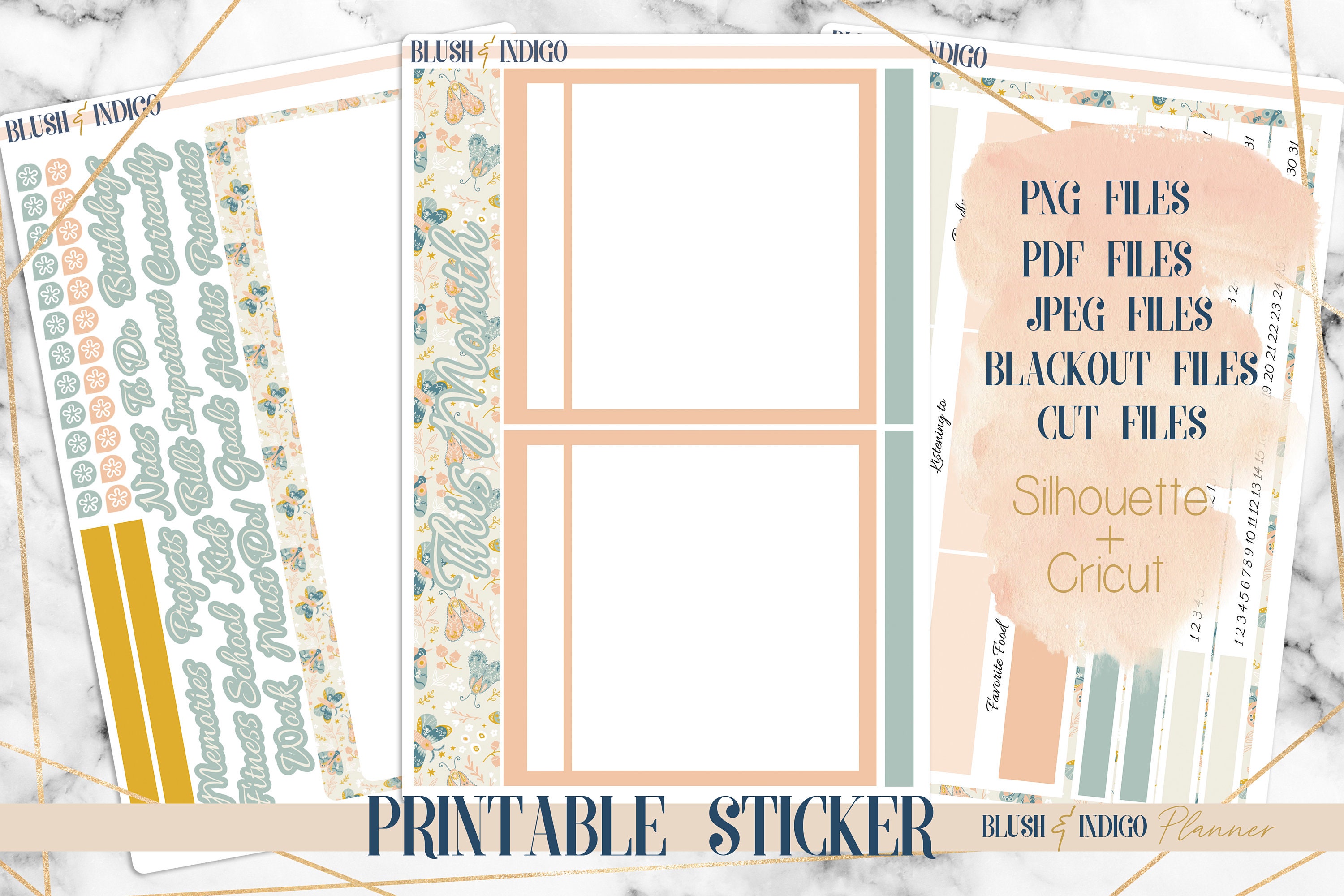 Spring Breeze Printable Notes Page Dashboard Page Kit Planner Stickers ...