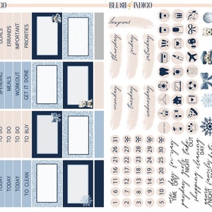 FIRST SNOW Printable Planner Stickers, Printable Weekly Stickers Kit ...