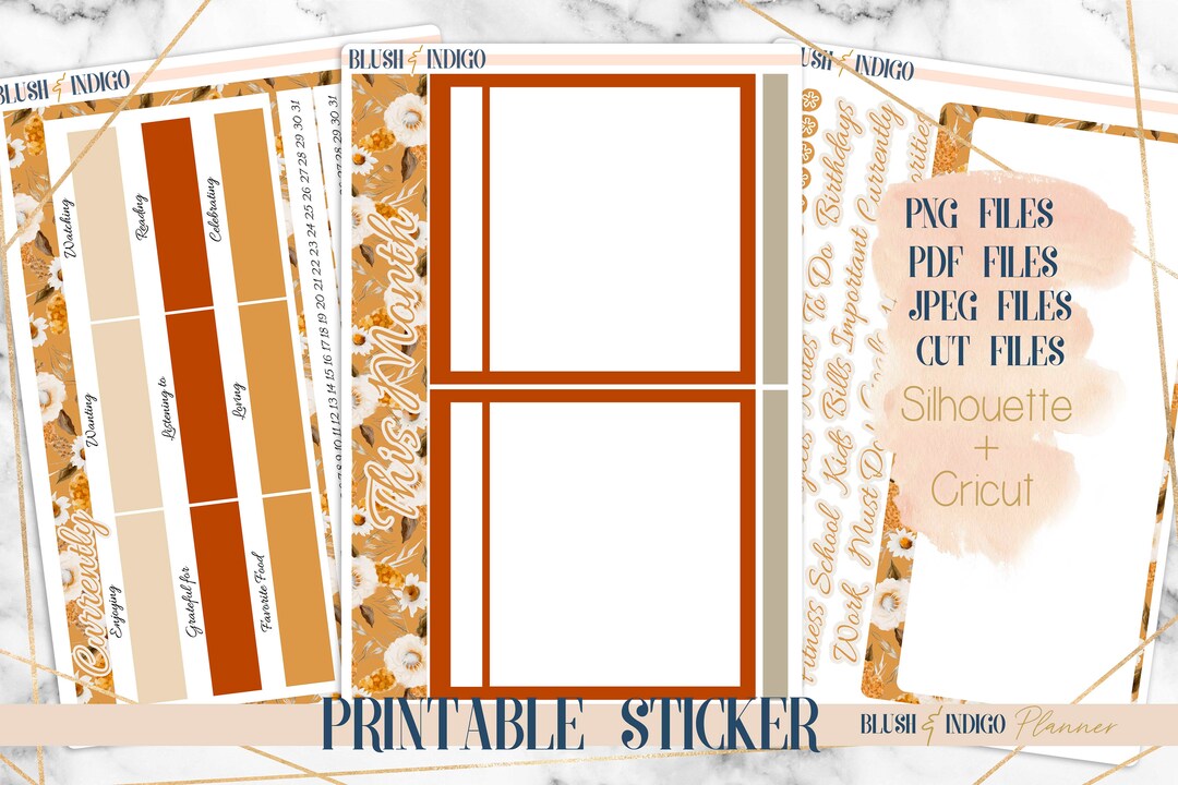 Printable Monthly Notes - Dashboard Page Kit | Planner Stickers (for ...