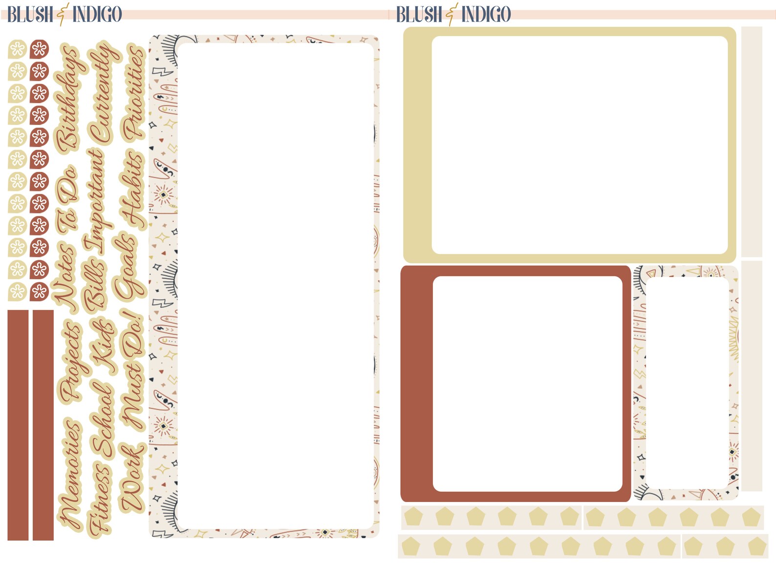 Printable Monthly Notes - Dashboard Page Kit | Planner Stickers (for ...