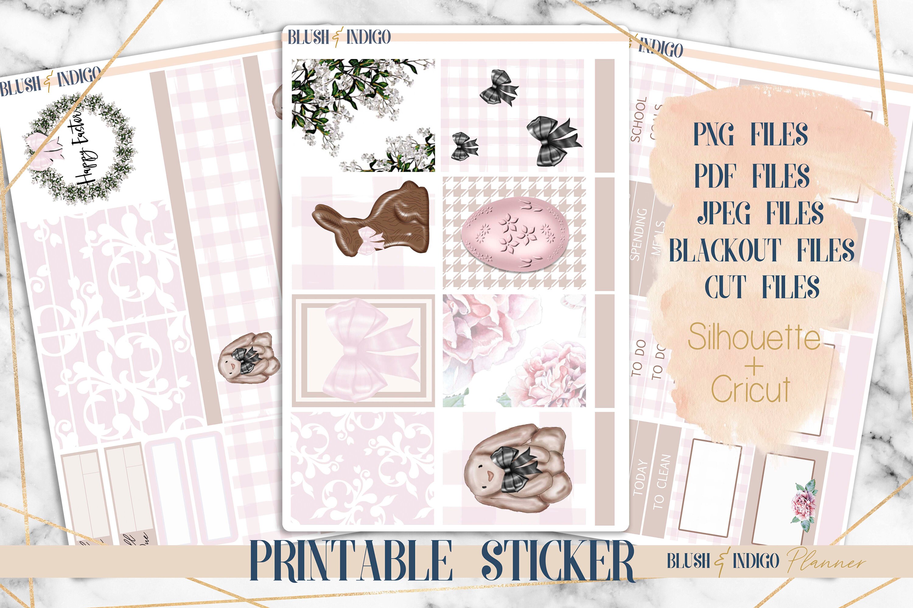 Easter Bunny Printable Planner Stickers Weekly Printable Kit | Etsy