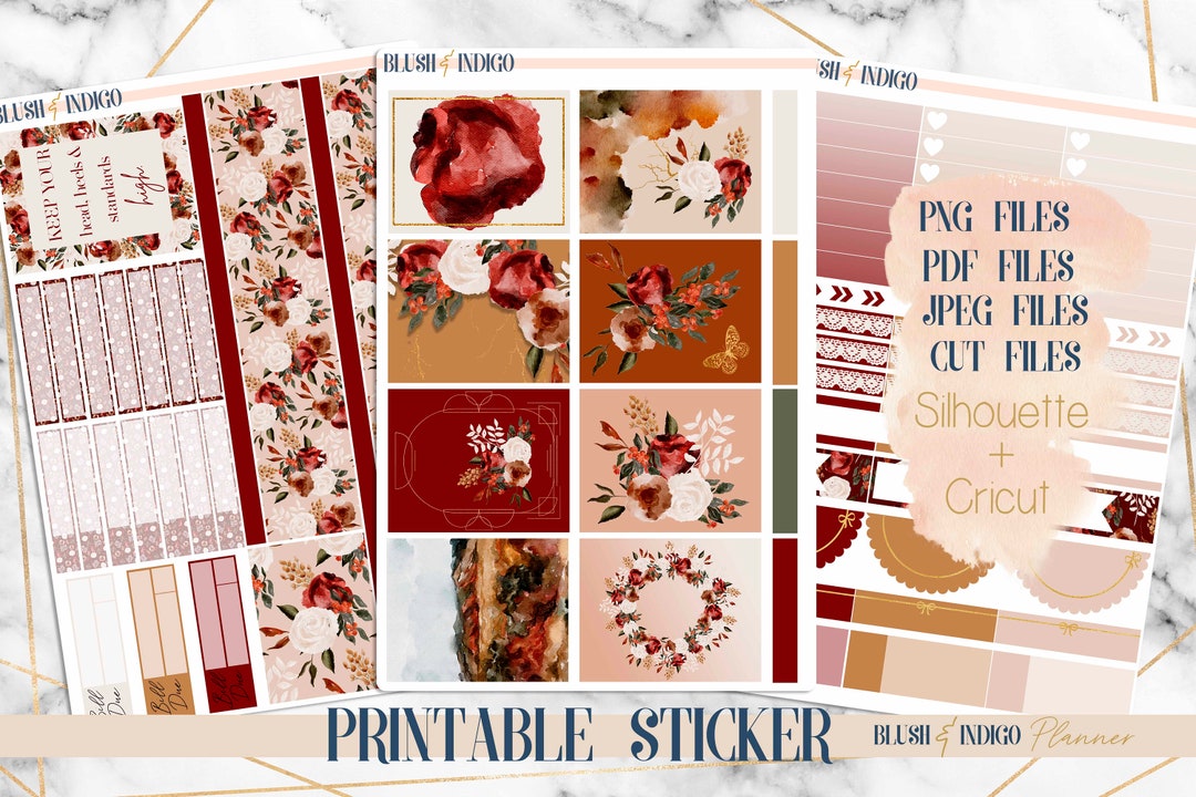 OCTOBER Printable Planner Stickers, Vertical Weekly Planner Kit Fits ...