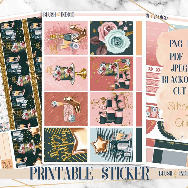 January Printable Planner Stickers, Vertical Weekly Planner Kit Fits ...