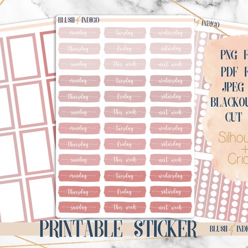 Printable PINK FUNCTIONAL Set Planner Stickers Erin Condren - Etsy