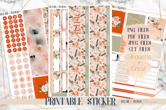 June Printable Planner Stickers Printable Monthly Stickers - Etsy