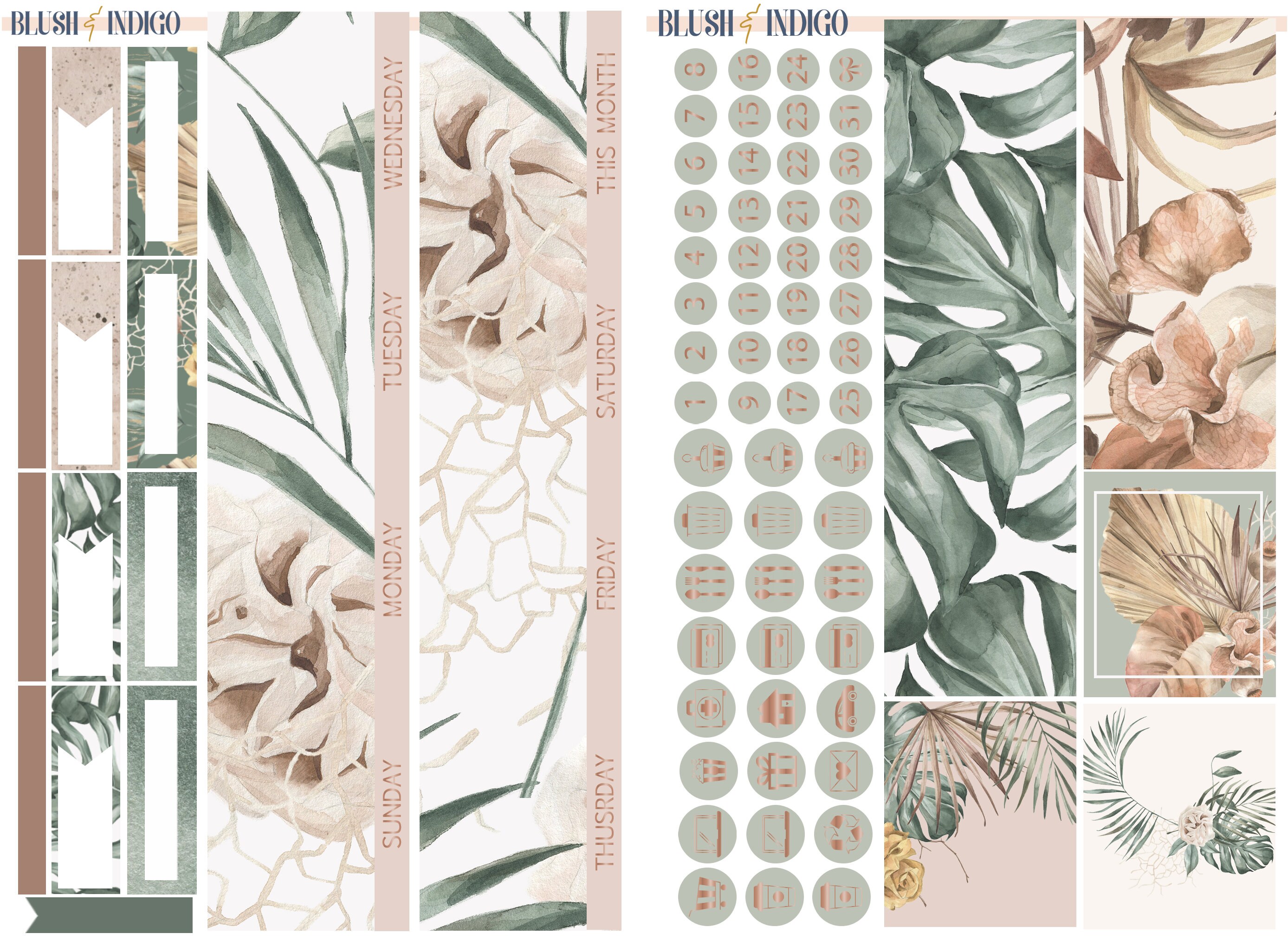 OASIS Printable Planner Stickers, Printable Monthly Stickers Kit, Fits ...