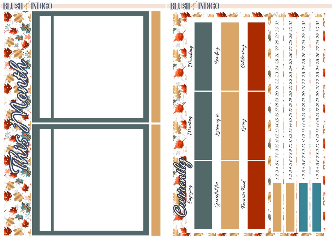 Printable Monthly Notes Dashboard Page Kit Planner | Etsy