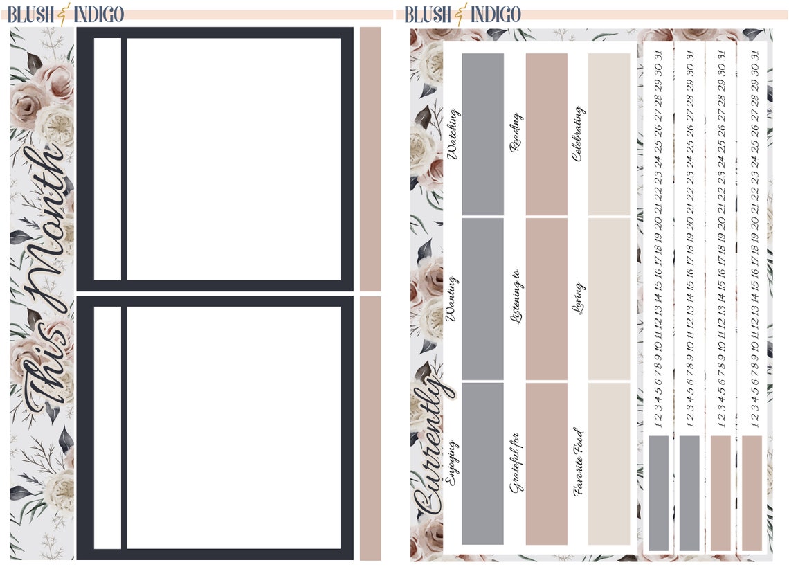 Printable Monthly Notes Dashboard Page Kit Planner - Etsy