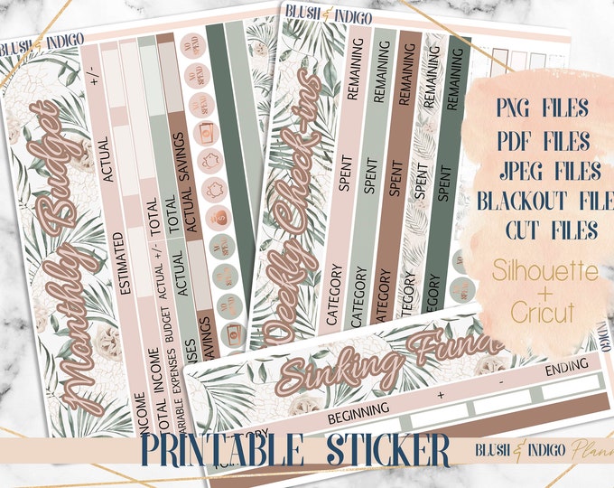 Set of 6 Monthly Budget Planner Stickers Erin Condren Happy Planner ...