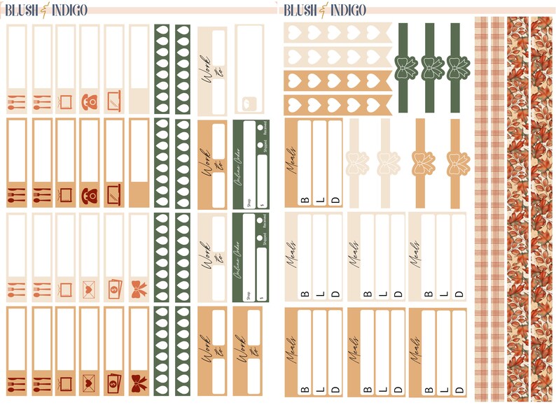 Hello Fall Printable Planner Stickers Vertical Weekly Planner - Etsy