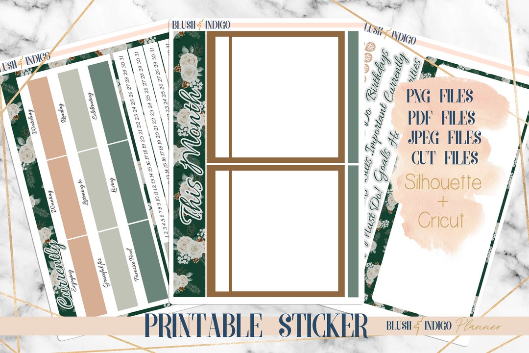 Printable Monthly Notes - Dashboard Page Kit | Planner Stickers (for ...