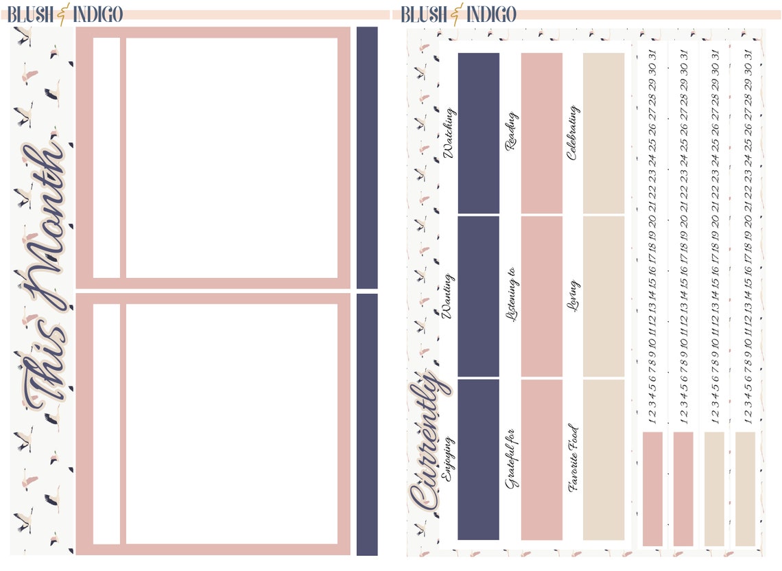 Printable Monthly Notes Dashboard Page Kit Planner - Etsy